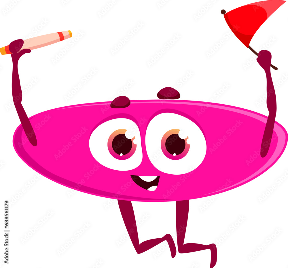 Cartoon funny math sign minus sportsman character, kids mathematics ...