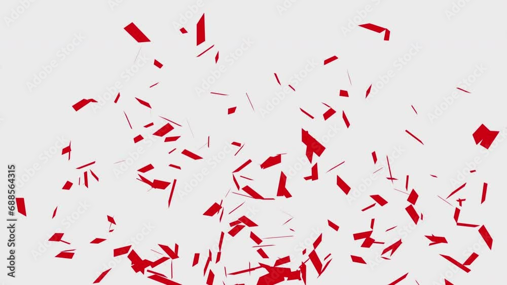 3D Confetti Blast Red Blast Animation 4k on White Green and Alpha Matte ...