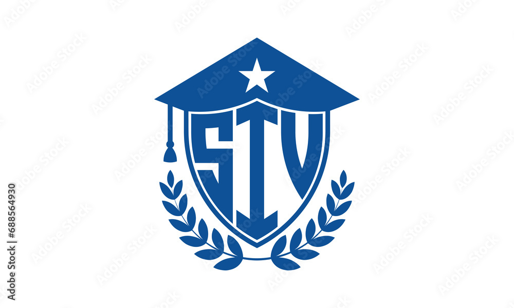 SIV three letter iconic academic logo design vector template. monogram ...