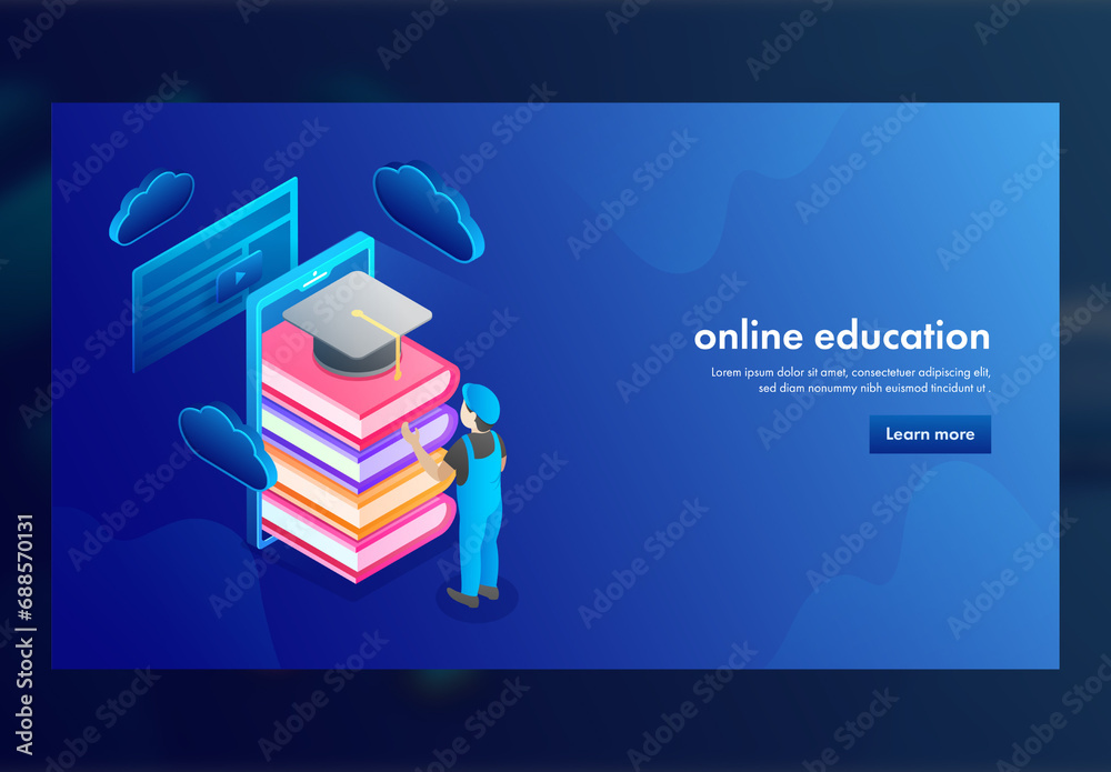 E-Learning or Online Education Concept Based Landing Page Design in ...