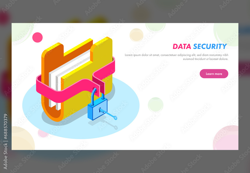 Data Security Concept Based Landing Page Design with Isometric File ...