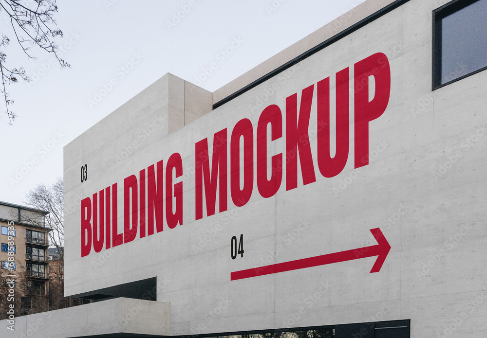 Building Wall Mockup Stock Template | Adobe Stock