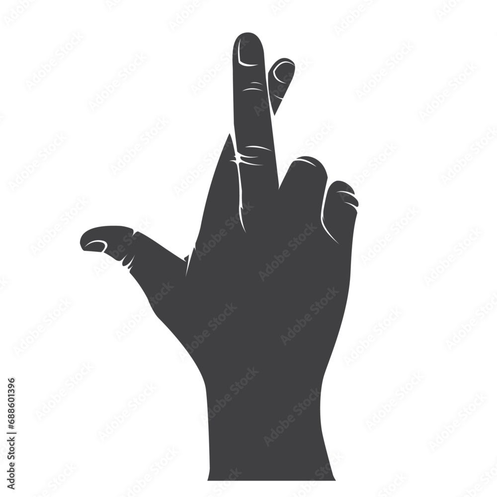 Crossed fingers hand gesture, fake promise and lies superstition sign ...