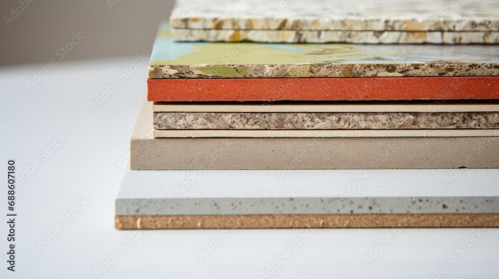 Many thick cardboard made from recycled pulp or pressed sawdust for ...
