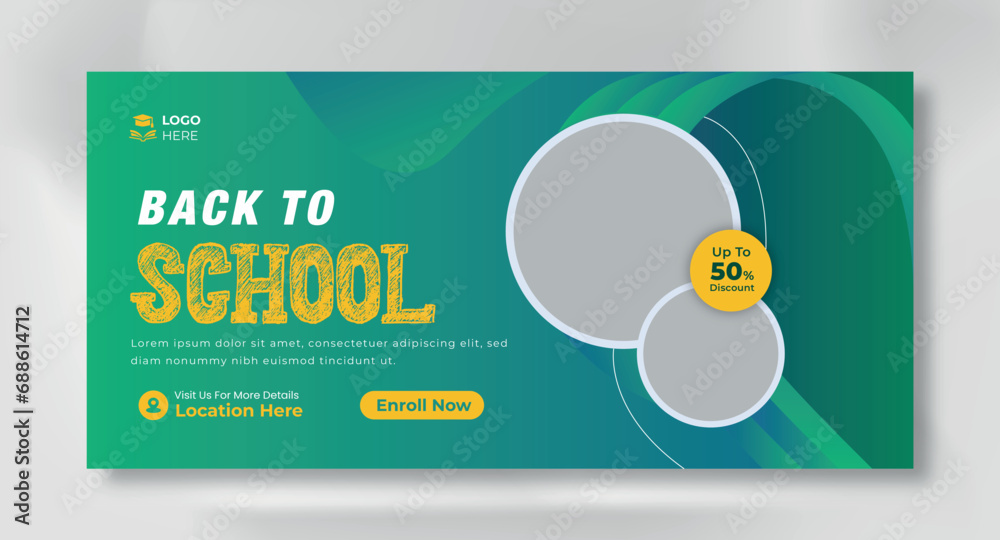 School admission banner template for junior and senior high school ...