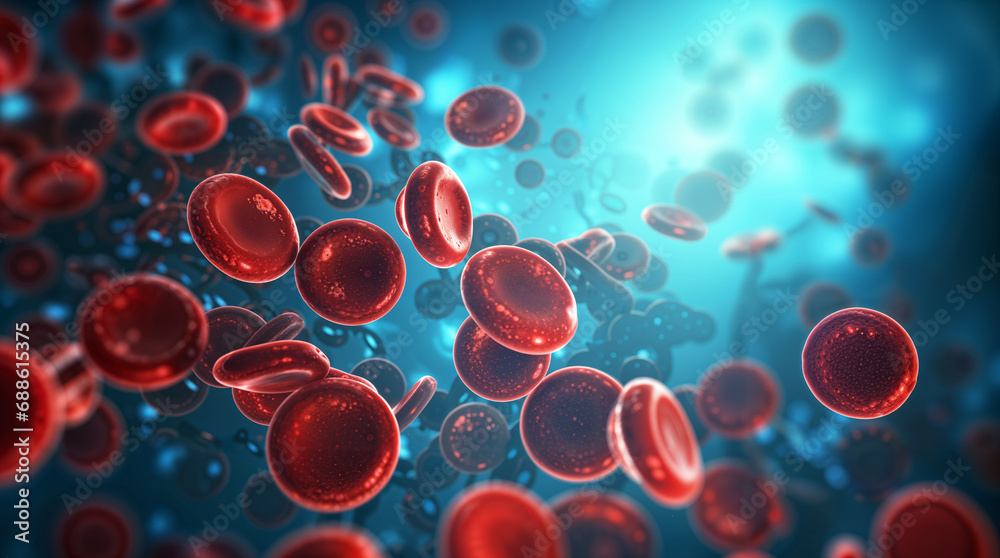 Red blood cells background concept, human cells erythrocytes, in the ...