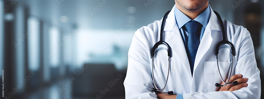 Empathetic Doctor with Stethoscope Providing Expert Care in a Modern ...