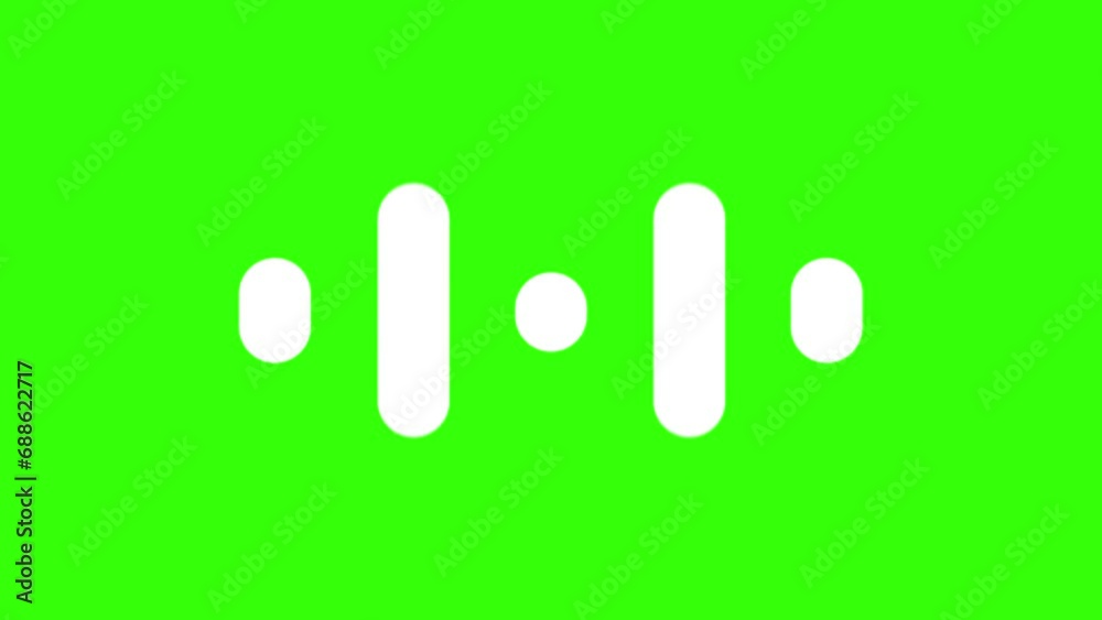 Sound wave icon sound vibration background green screen animation sound ...
