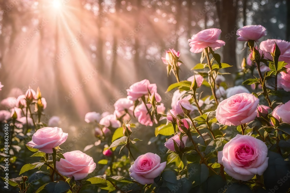 Magical fantasy Gorgeous fairytale tender roses blooming in an early ...