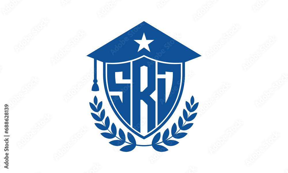 SRD three letter iconic academic logo design vector template. monogram ...