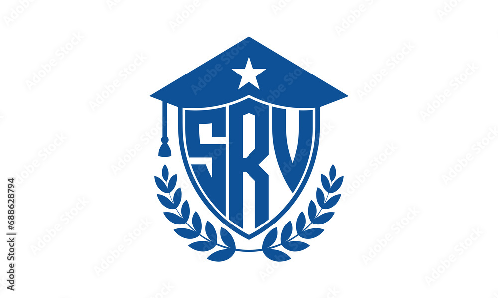 SRV three letter iconic academic logo design vector template. monogram ...