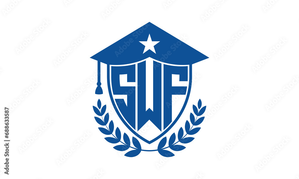 SWF three letter iconic academic logo design vector template. monogram ...