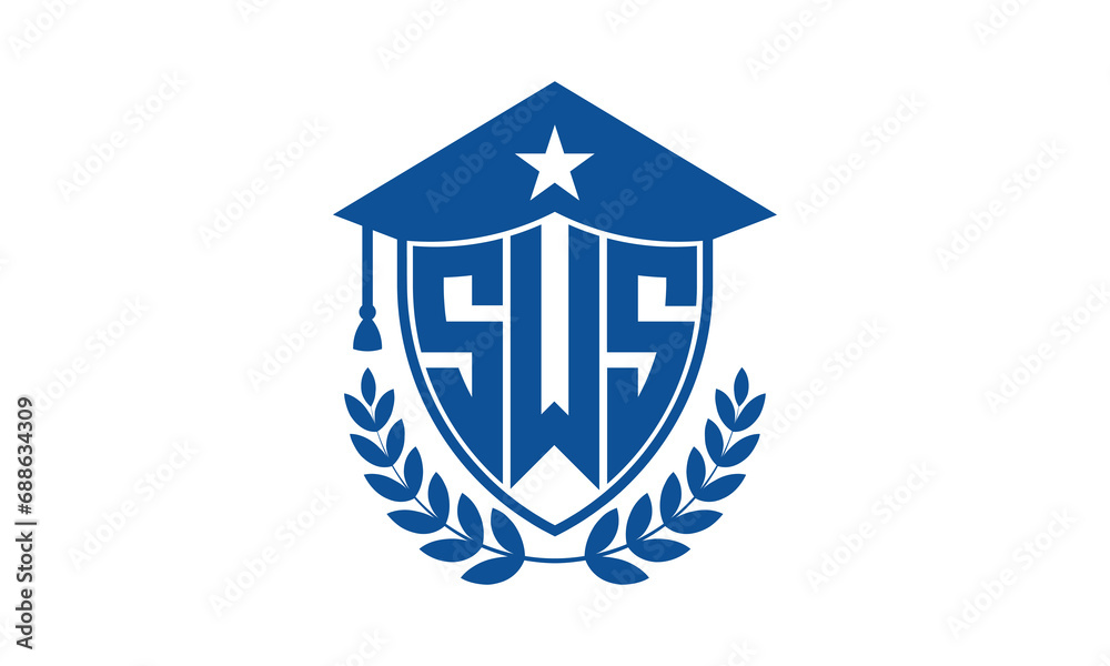 SWS three letter iconic academic logo design vector template. monogram ...