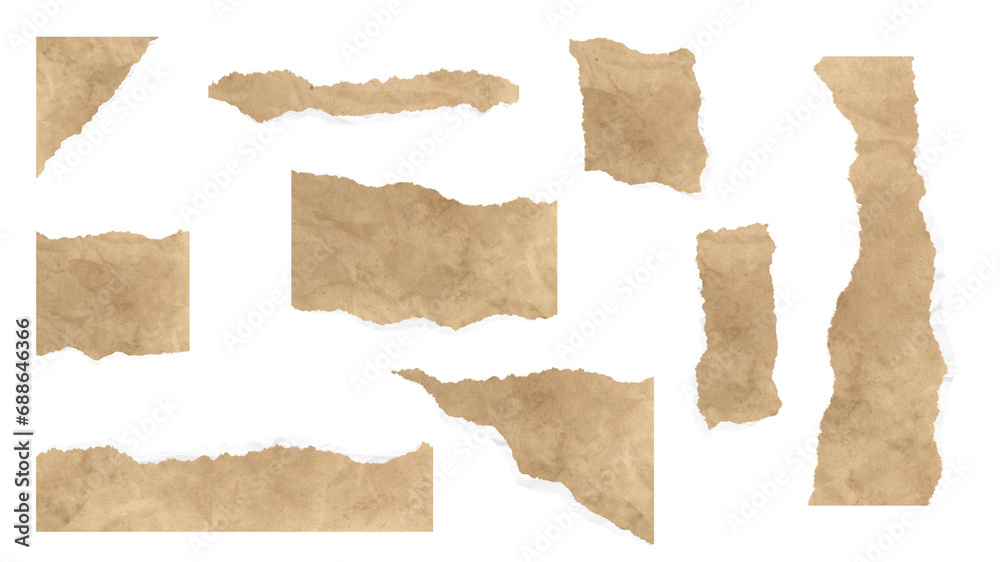 Hand-cut pieces of paper. Transparent background. Resource in png ...