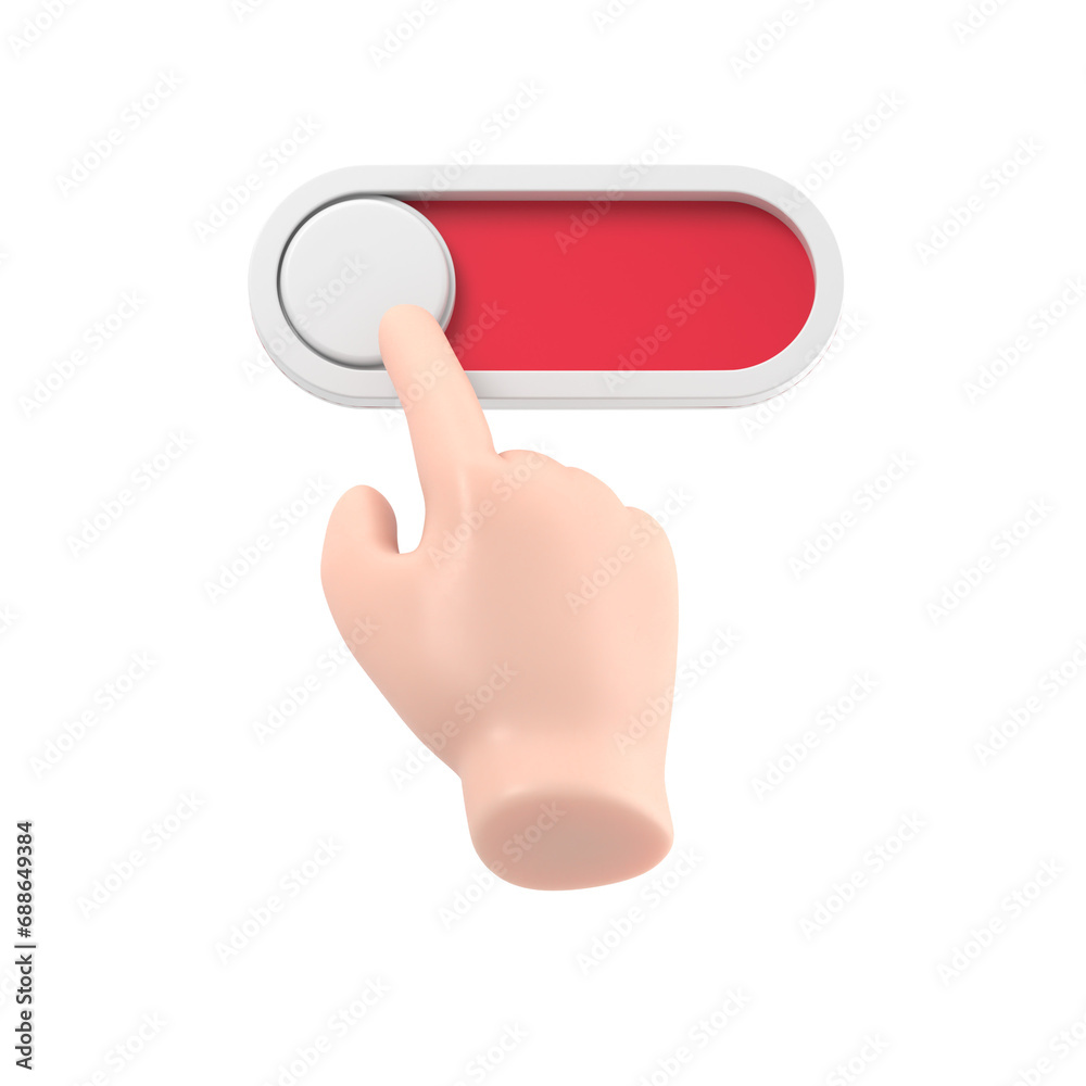 Cartoon Gesture Icon Mockup.3d render,cartoon character hand touches ...