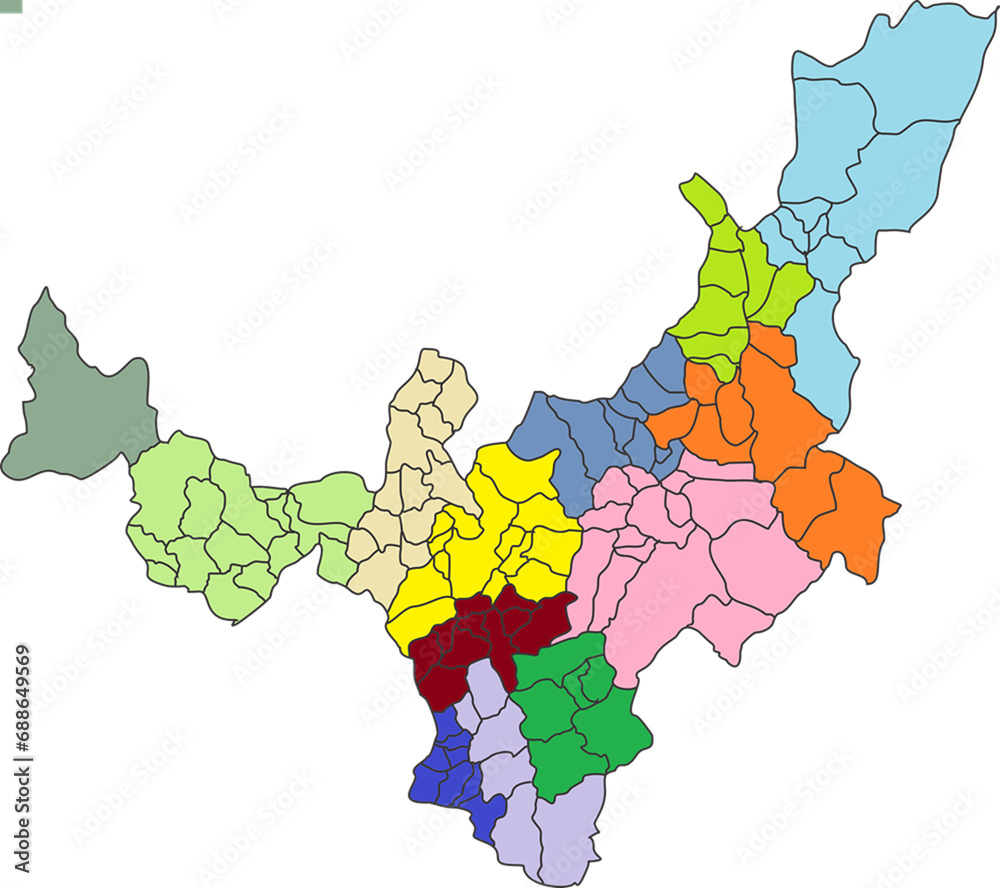 Mapa político del departamento de Boyacá Stock Illustration | Adobe Stock