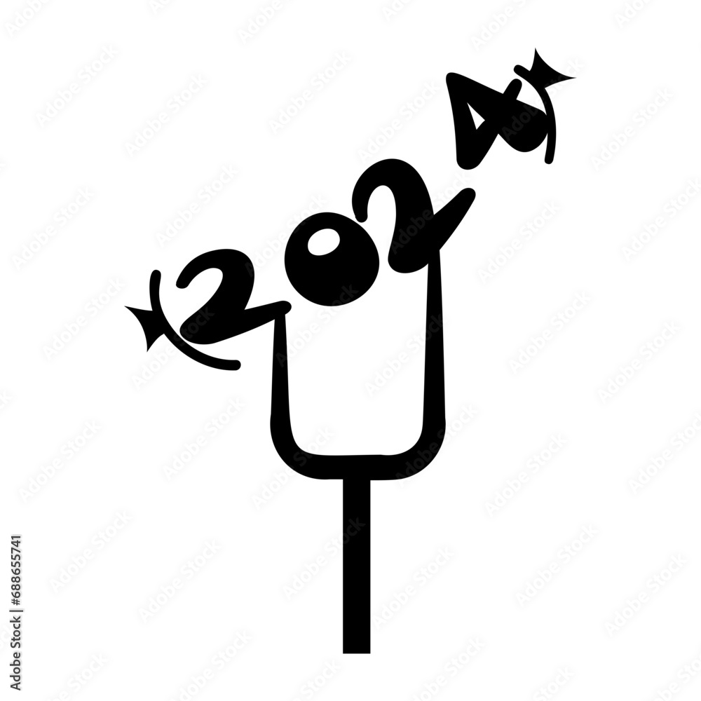 2024 Hot dot shape concept, Twenty Twenty four vector icon design ...