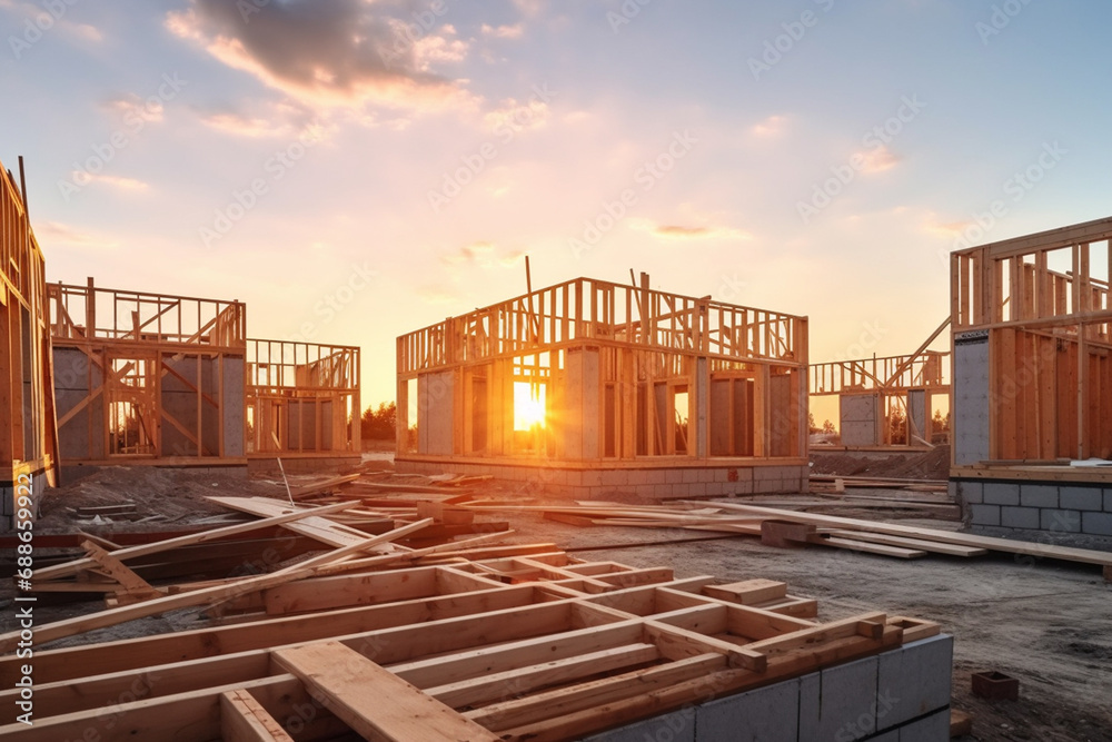 new house emerges into reality, supported by a temporary network of ...