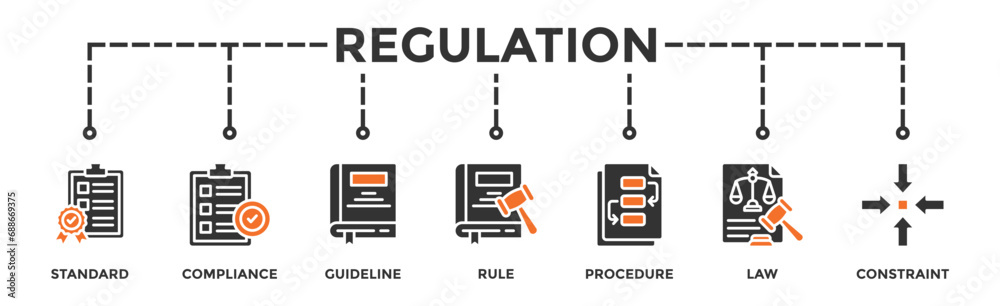 Regulation banner web icon vector illustration concept with icon of ...
