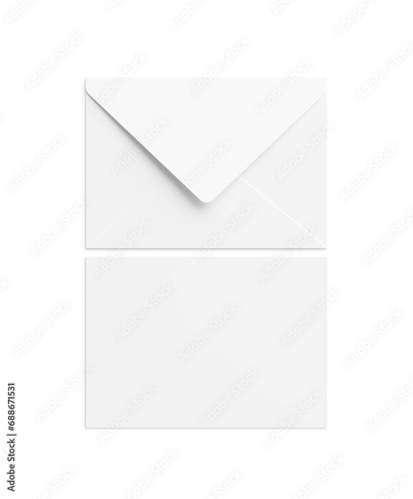 Blank envelope template on white background. Front and back view ...