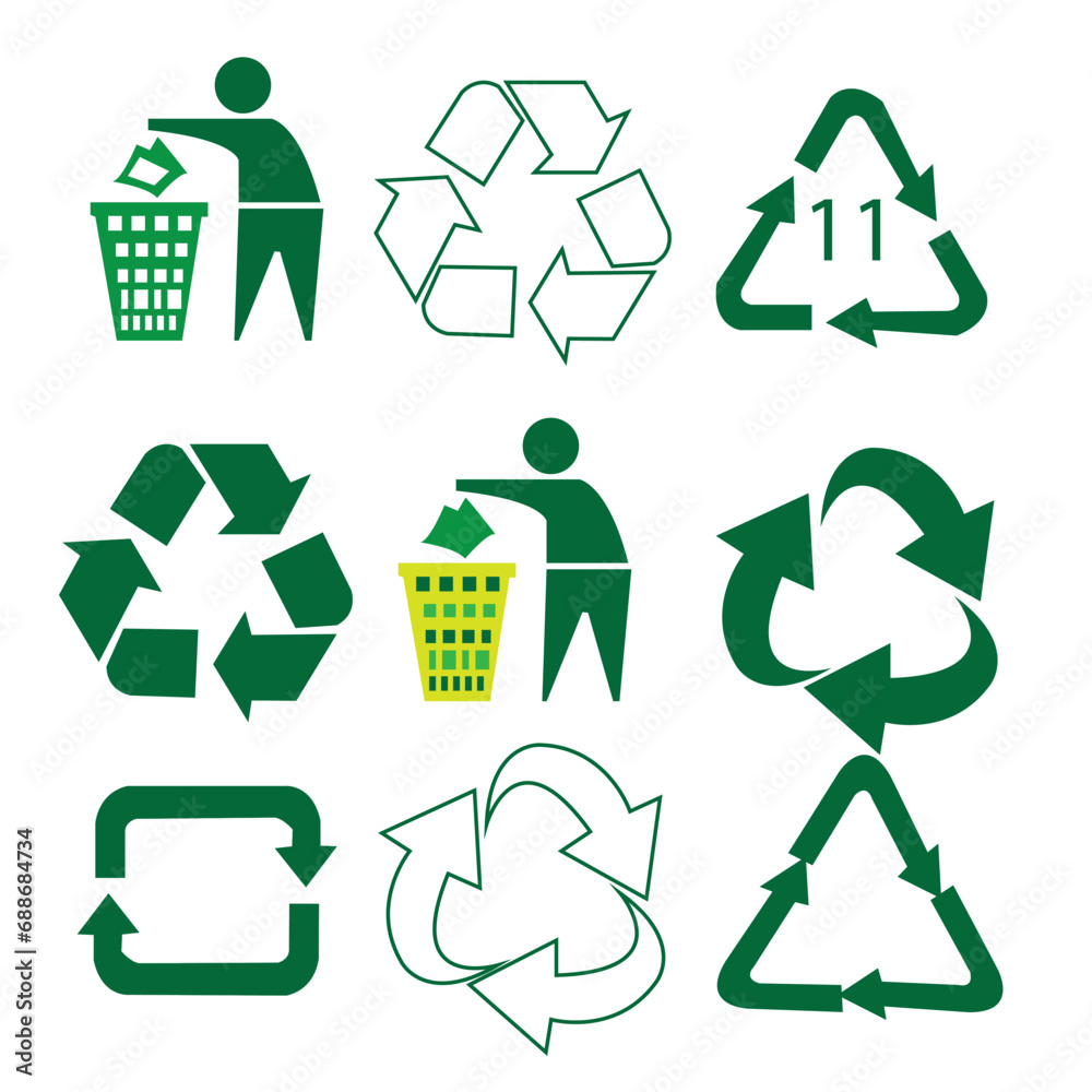 Vetor de Recycle sign or Packaging sign vector illustration ...