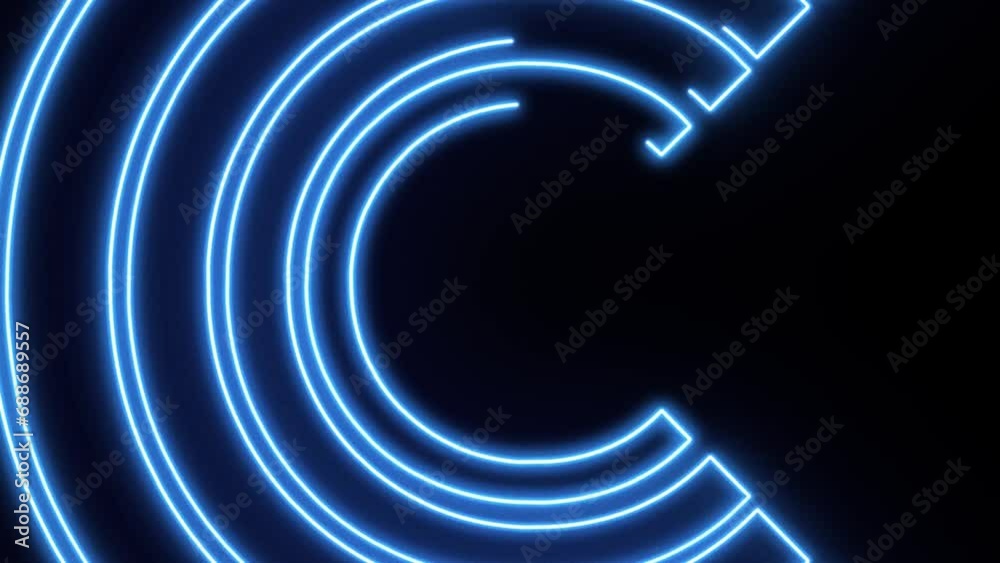 trendy alphabet letters C animation neon light effect letter animation ...