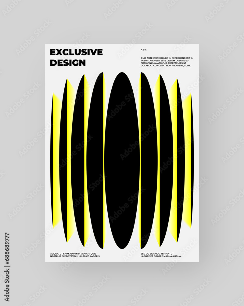 Abstract Posters Design. Vertical A4 format. Modern placard. Refraction ...