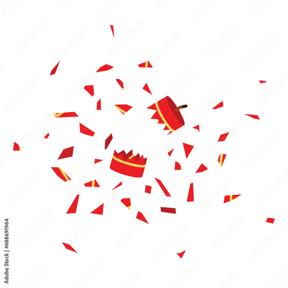 Exploding firecrackers flat vector illustration isolated on white ...