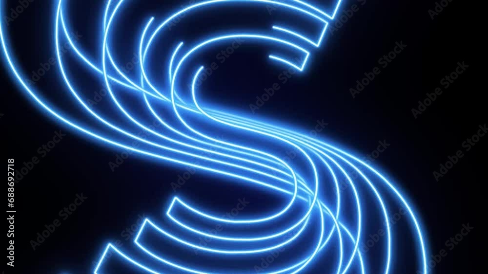 trendy alphabet letters S animation neon light effect a to z letter ...