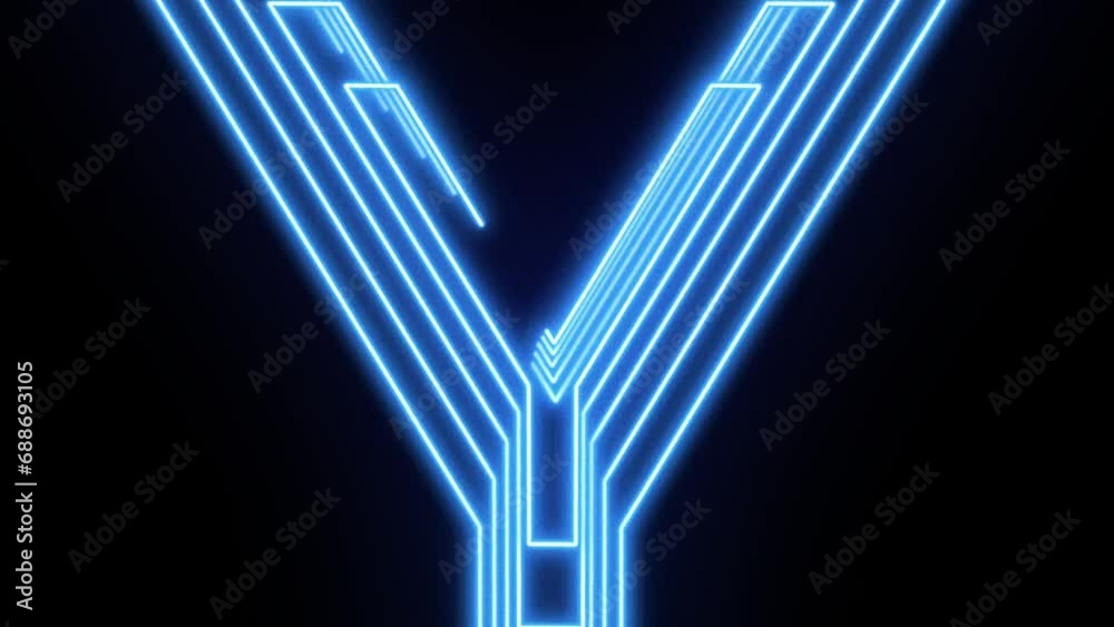 trendy alphabet letters Y animation neon light effect a to z letter ...