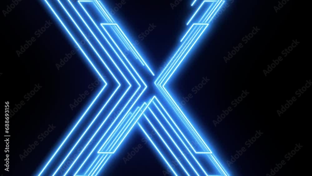 trendy alphabet letters X animation neon light effect letter animation ...