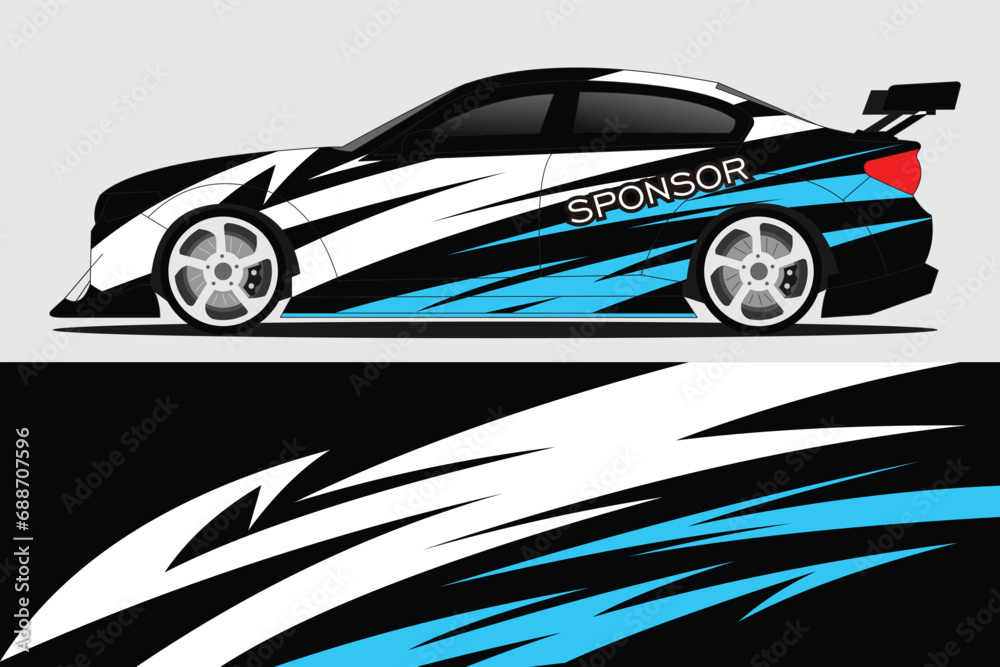 Car sticker design vector. Graphic abstract line racing background kit ...