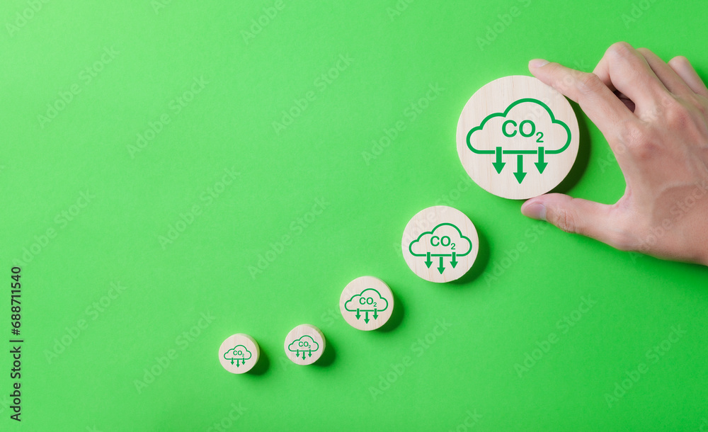 Reduce CO2 emission, Carbon neutrality concept. Large CO2 reduction ...
