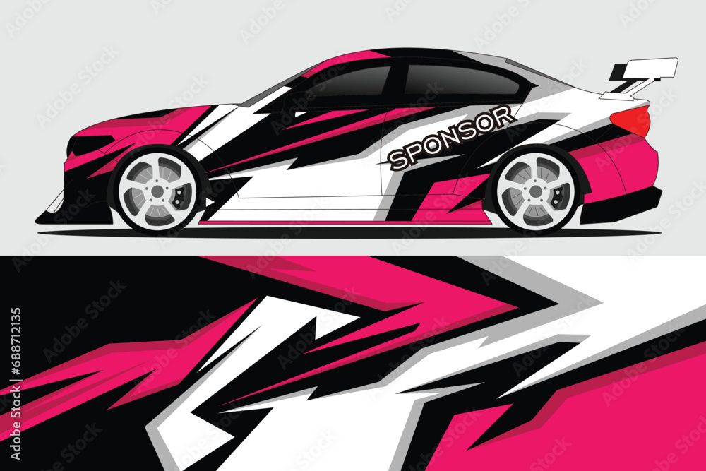 Car sticker design vector. Graphic abstract line racing background kit ...