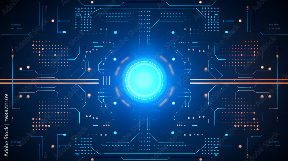 stock vector illustration of technology futuristic circuit digital, 3d ...