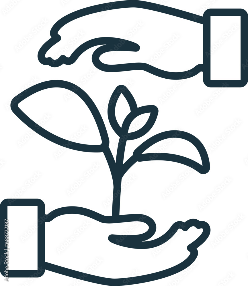 Environmental protection outline icon. Monochrome simple sign from ...