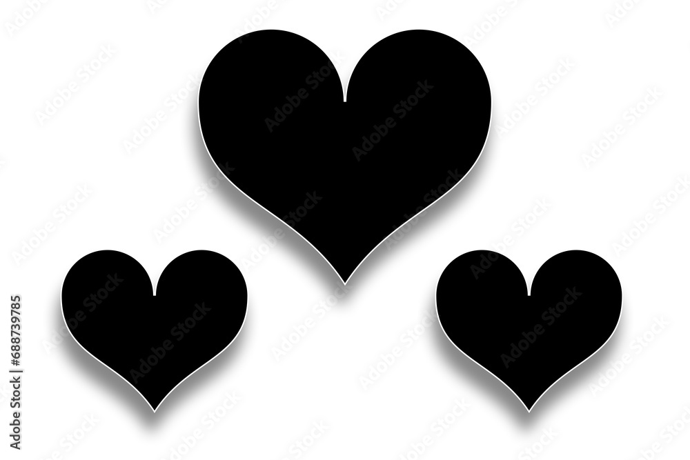 3 Blank heart photo frames template in a simple creative layout. Used ...