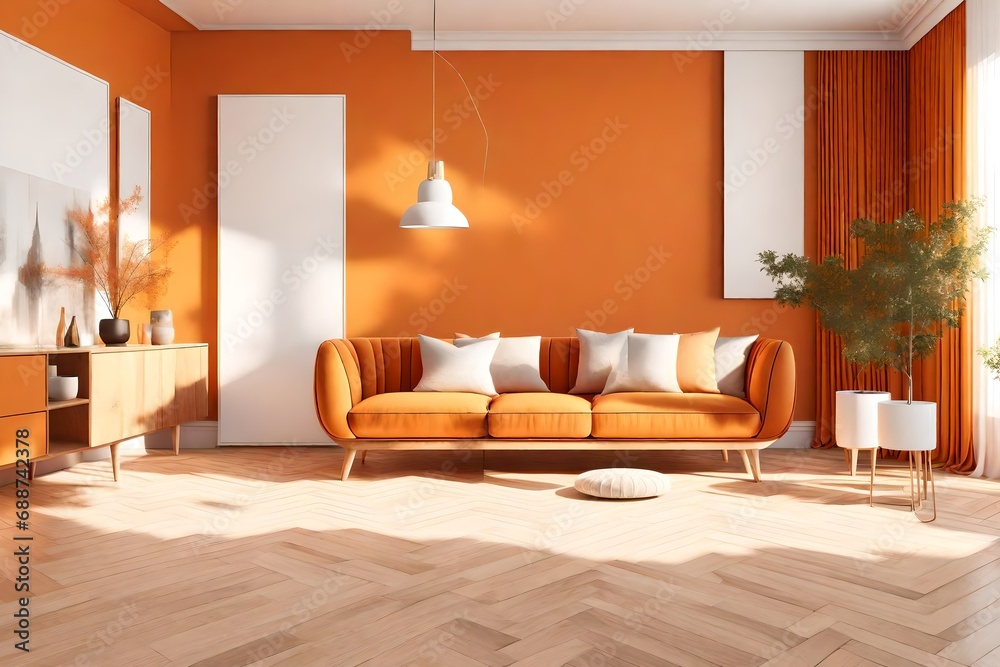 Visualize an inviting and warm interior space with this 3D illustration ...