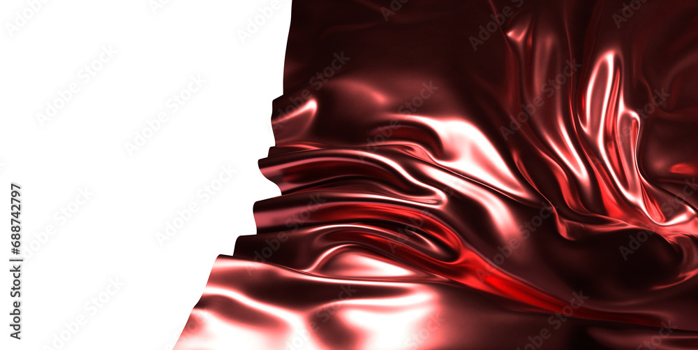 Waving satin cloth isolated on transparent background Stock ...