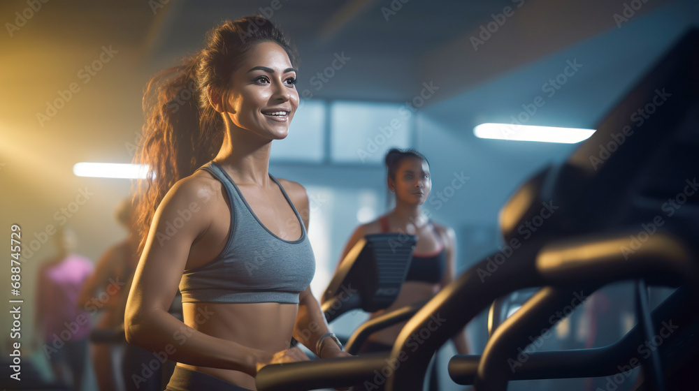 Young and fit woman workout at gym Stock Photo | Adobe Stock