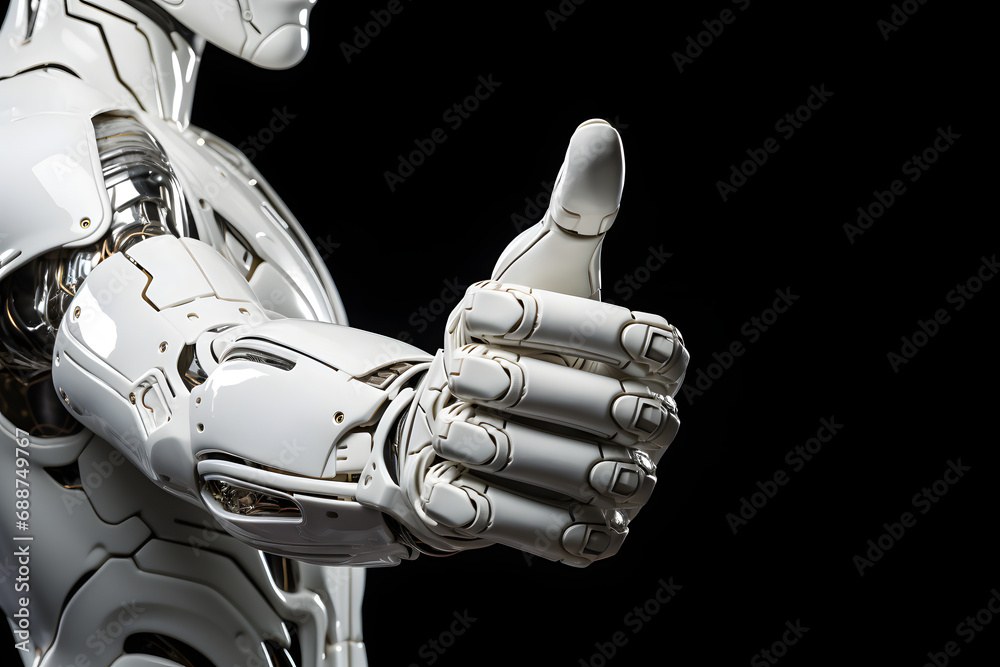 Robotic hand with thumb up in a gesture of approval Stock Illustration ...