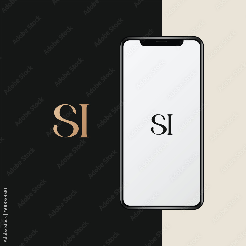 SI logo design vector image Stock Vector | Adobe Stock