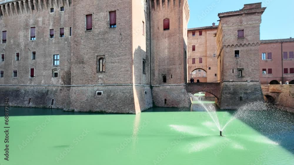 Constructed in 1385, the Castello Estense, Ferrara Castle, stands as ...