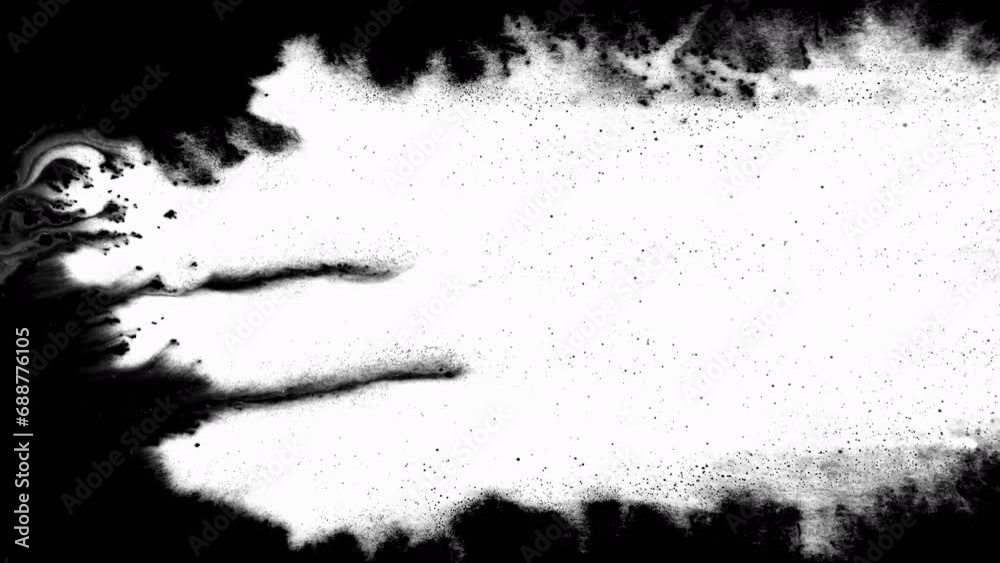 Black ink rorschach effect abstract background artistic flow splatter ...