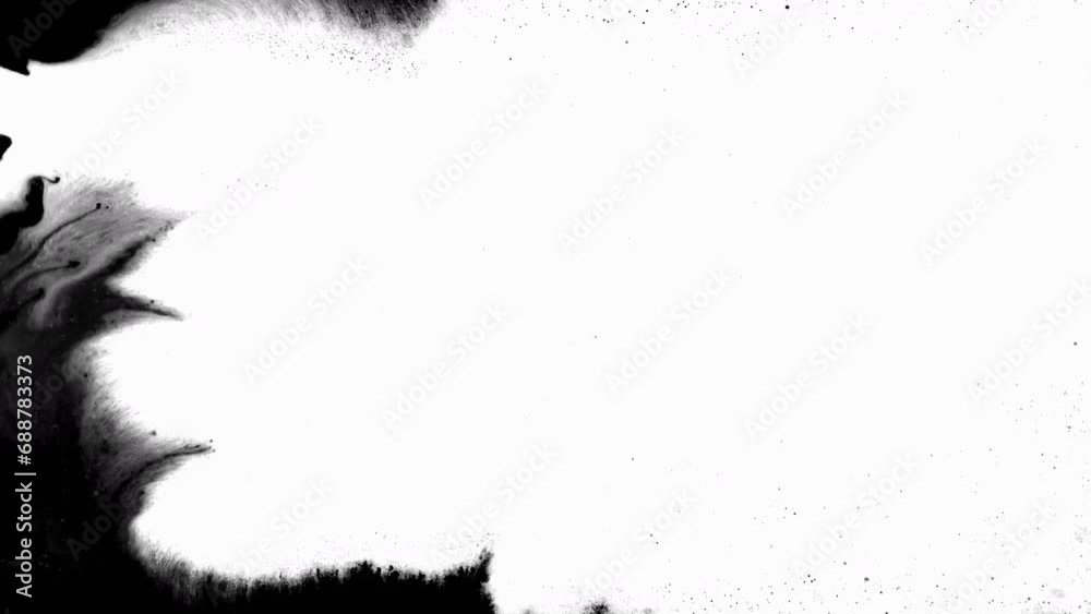 Black ink rorschach effect abstract background artistic flow splatter ...