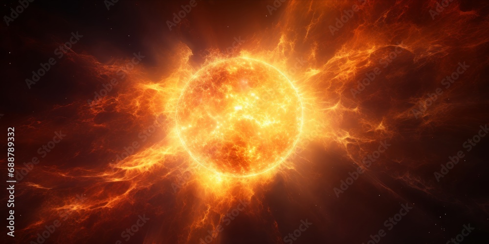 solar flares and magma storm, as the sun becomes a blazing celestial ...