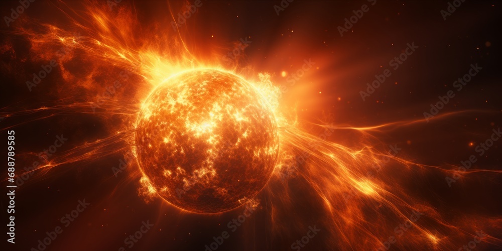 solar flares and magma storm, as the sun becomes a blazing celestial ...