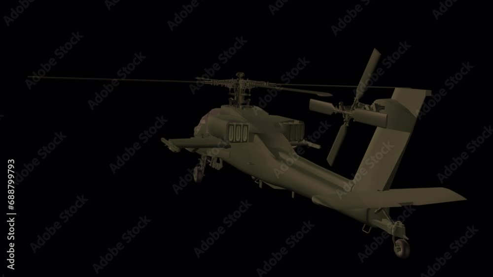 Military Helicopter - Flying Loop - Closeup Side Back View - I - Alpha ...