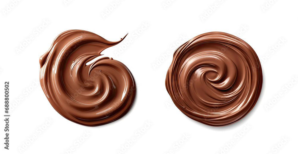 Chocolate Smear Isolated, Melted Chocolate Texture on White Background ...
