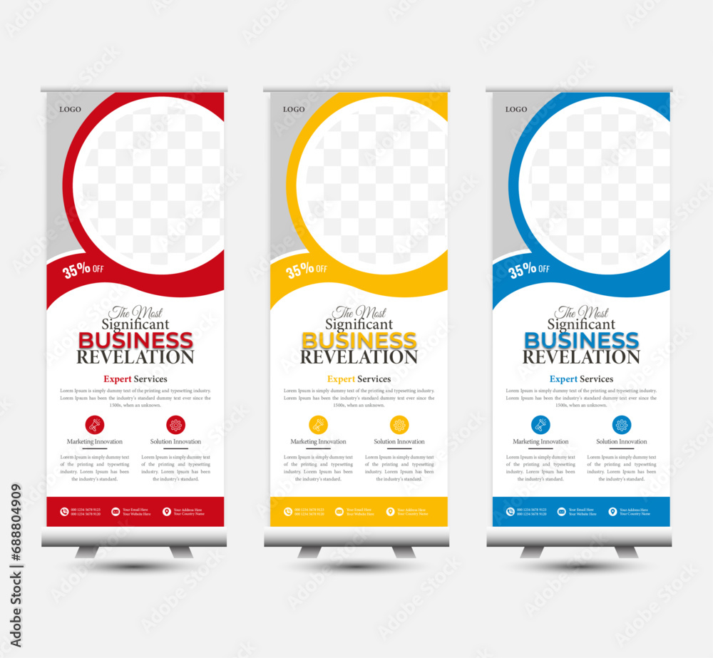 vector modern roll up banner rack card or dl flyer templates for ...